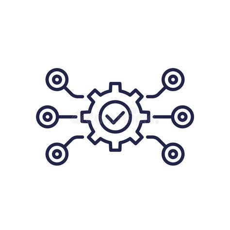 Project Execution Line Icon On White Stock Vector Illustration Of