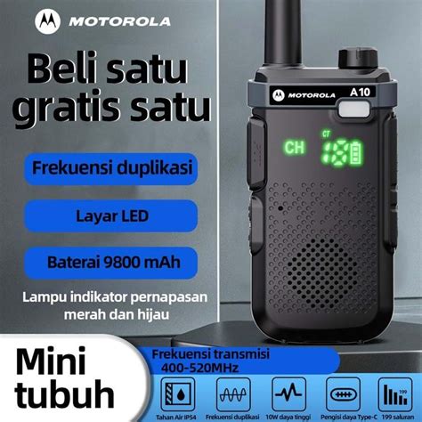 Jual 2pcsht Motorola Jarak Jauh 10km A10 Two Way Radio 10watt Power 199