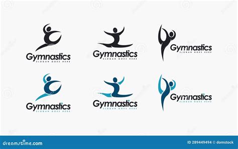Gymnastics Logo Gymnast Athlete Cartoon Vector