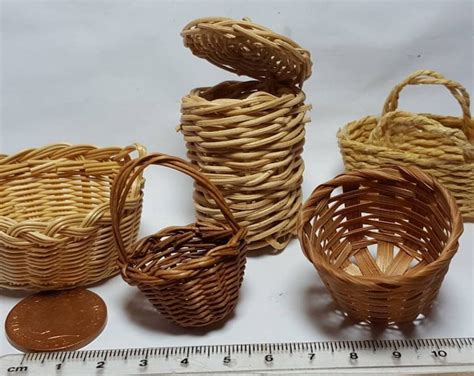 Handmade Wicker Baskets Dolls House Miniature Etsy