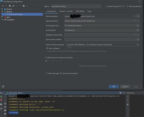 webstorm node js debug with docker ides support intellij platform jetbrains