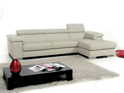Nicoletti Lipari Cream Italian Leather Sofa Chaise Baci Living Room