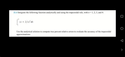 Solved 214 Integrate The Following Function Analytically