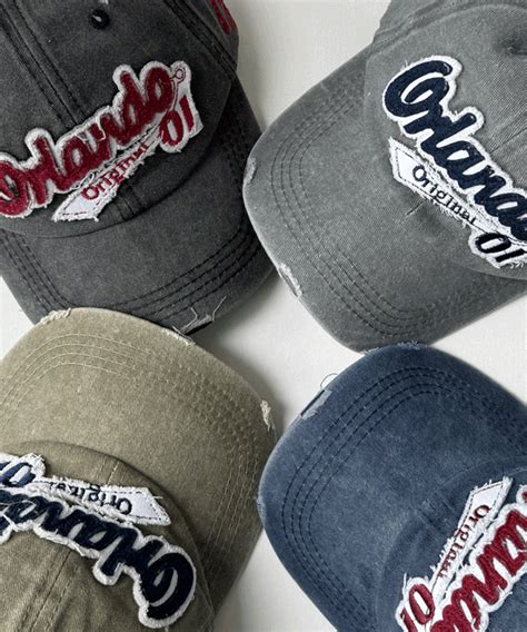 4컬러 올란도 패치 빈티지 볼캡 모자 캡모자 야구모자 Y2k 데님 피그먼트 워싱 남여공용 커플 No1953 에이블리