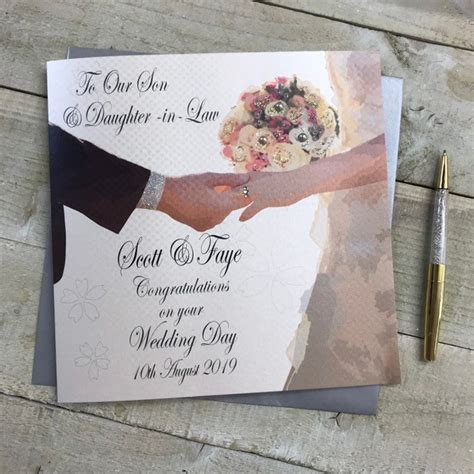 Personalised Son Dau In Law Daughter Son In Law Wedding Card