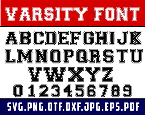 Varsity Font Svg Block Font Svg College Font University Font Varsity Letters Baseball Font