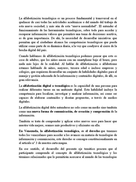 Alfabetizacion Técnologica Pdf
