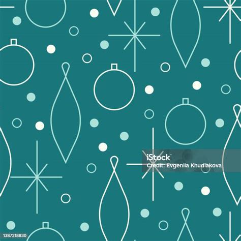 크리스마스 원활한 벡터 패턴 눈송이와 크리스마스 트리 장식 공 미니멀 한 그림 라인 아트 노스 포옹 미학 0명에 대한 스톡 벡터 아트 및 기타 이미지 Istock