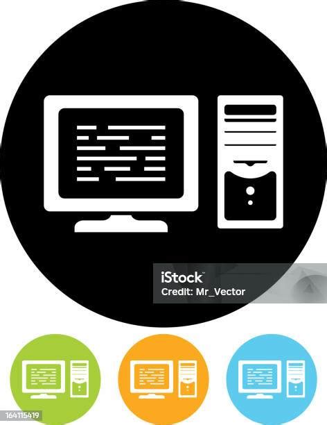 데스크톱 Pc 아이콘벡터 0명에 대한 스톡 벡터 아트 및 기타 이미지 0명 데스크탑 컴퓨터 문자 Istock