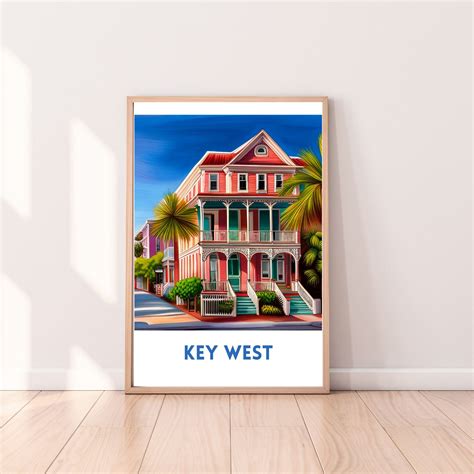 Key West Print Travel Art Key West Art Key West Poster Travel T Etsy