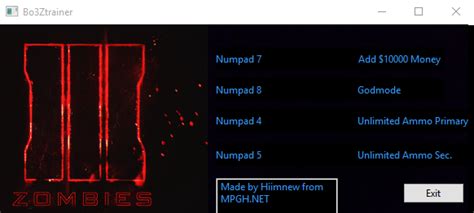 Patched Hiiamnews Bo3 Zombie Trainermoney Addergodmode And More Mpgh Multiplayer Game