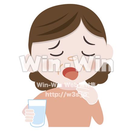 喉の渇き W 016229 の無料CGイラスト素材