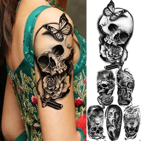 Skull Tattoos Half Sleeves Skull Tattoos Half Sleeves