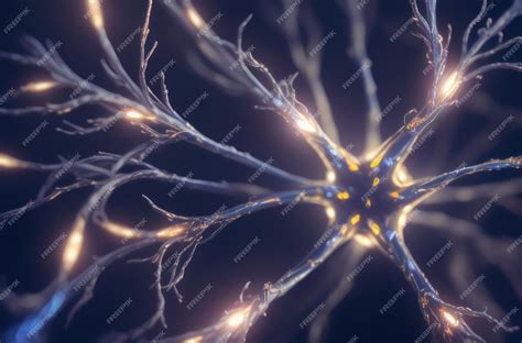 Premium Ai Image Microscopic Brain Cellsglowing Synapses And Dendrites Under Microscope