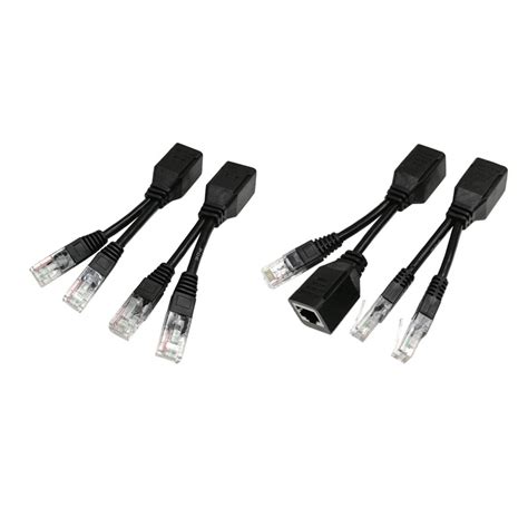 Rj45 스플리터 결합기 Upoe 케이블 키트 Poe 어댑터 케이블 커넥터 패시브 전원 케이블 1 쌍 2 개 전송 및 케이블