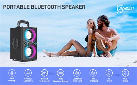 Tpyesss Bluetooth Speakers 80w Peak Wireless Tws Portable Bluetooth Speaker Beat