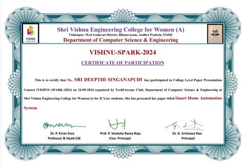 Sri Deepthi Singanapudi On Linkedin Svecw Smarthomeautomation