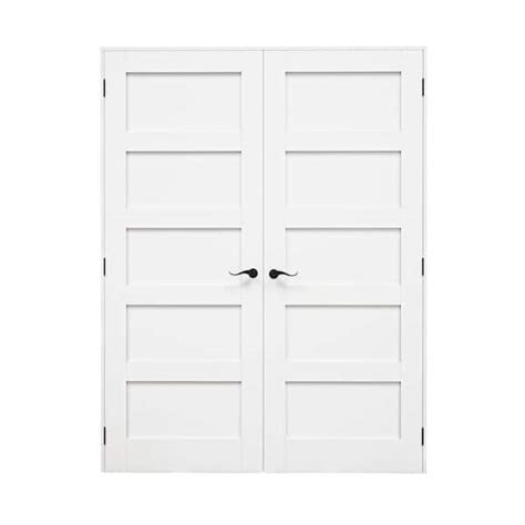Ark Design 64 In X 96 In 5 Paneled Blank White Solid Core Wood