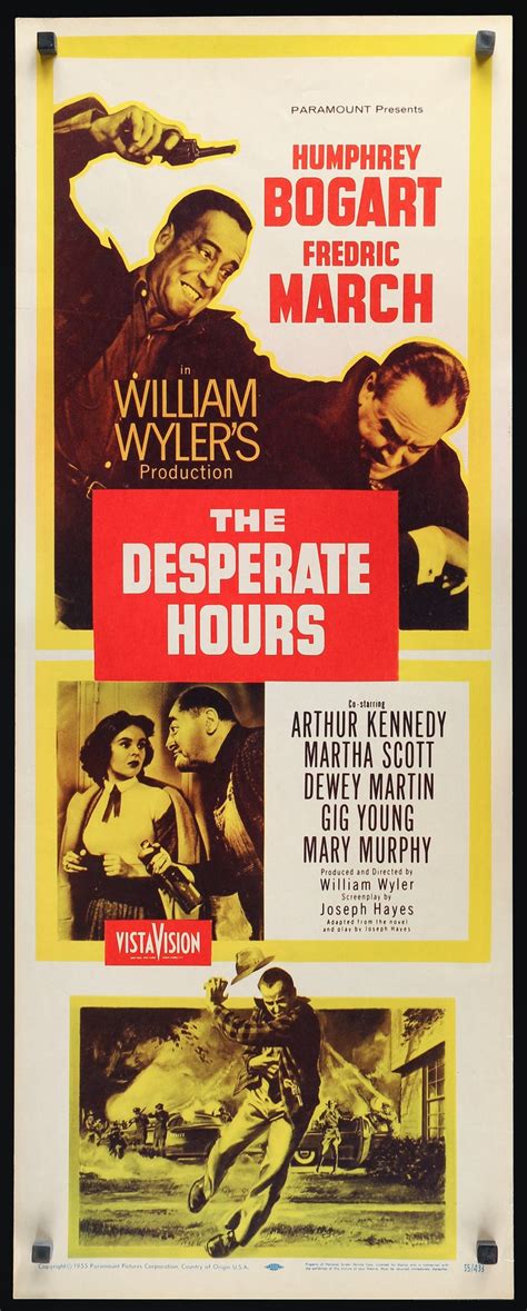 The Desperate Hours 1955 Original Insert Movie Poster Original Film
