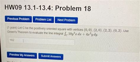 Solved 1 Point Let C Be The Positively Oriented Square