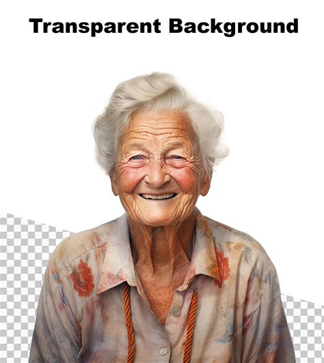 Premium Psd An Illustration Of A Very Old Woman Smiling