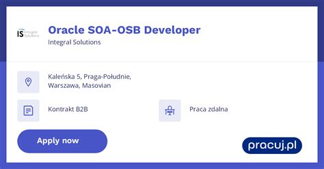Oferta Pracy Oracle Soa Osb Developer Integral Solutions Warszawa