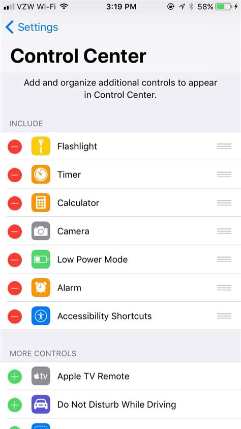IOS CUSTOMIZABLE CONTROL CENTER R Iphone