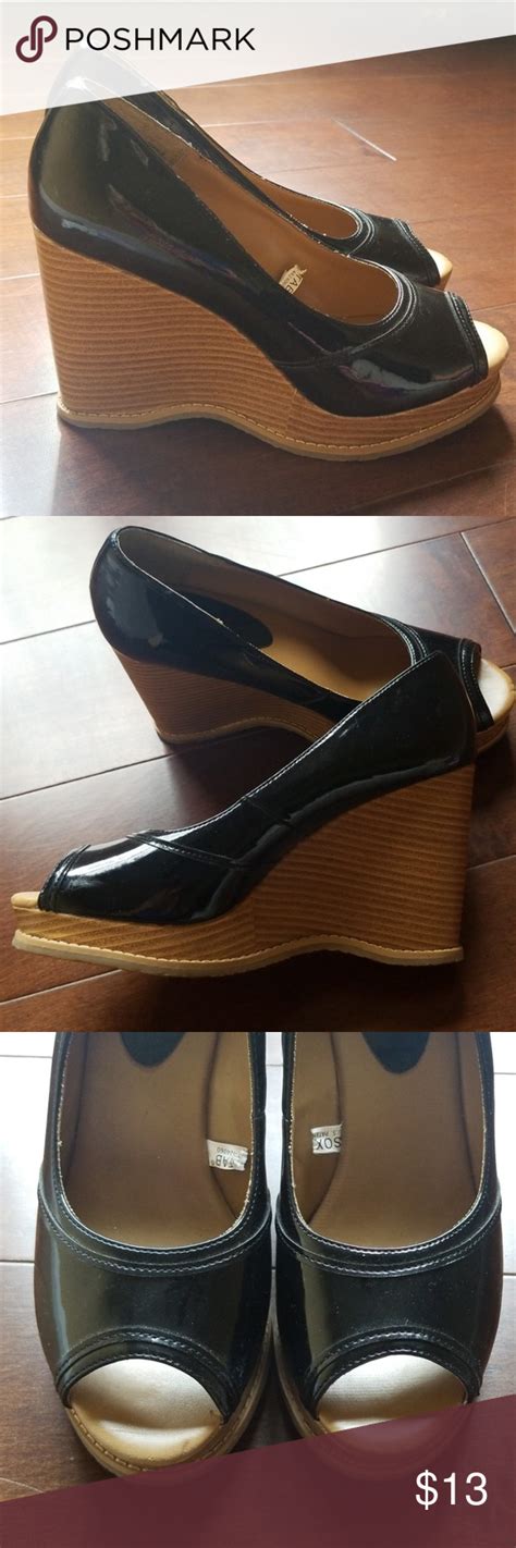 Black Peep Toe Wedges Stylish And Comfortable Comfortable Peep Toe