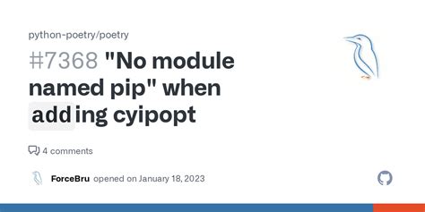 No Module Named Pip When `add`ing Cyipopt · Issue 7368 · Python