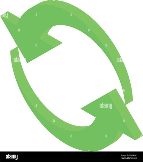 3d Illustration Of Two Green Arrows Forming A Circle And Rotating Isolated On A White
