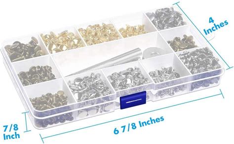 Paxcoo 480 Sets Double Cap Rivets With Setting Tool Kit For Leather