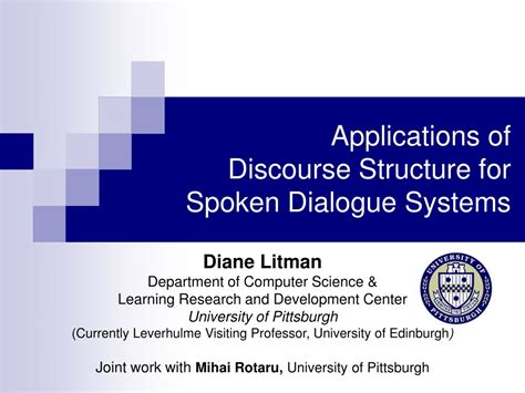 Ppt Applications Of Discourse Structure For Spoken Dialogue Systems Powerpoint Presentation