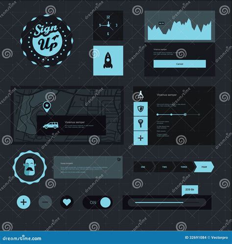 UI Set Stock Vector Illustration Of Switch Phone Hipster