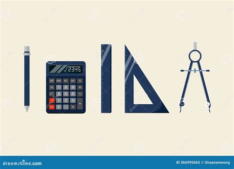Math Tools For Geometry Drawing Measurements Compass Calculator Protractor Triangle Ruler