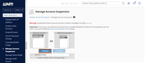 suspending unsuspending accounts