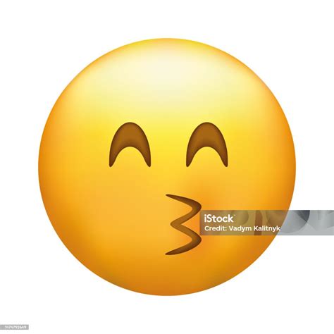 Kissing Emoji With Closed Eyes Kiss Emoticon With Happy Blushing Face