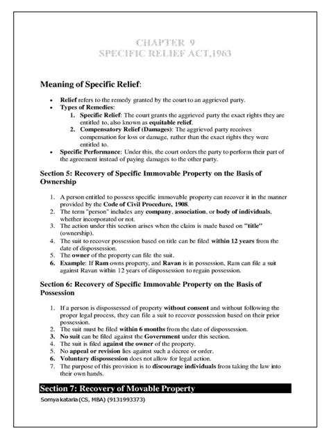 Jigl Specific Relief Act Pdf