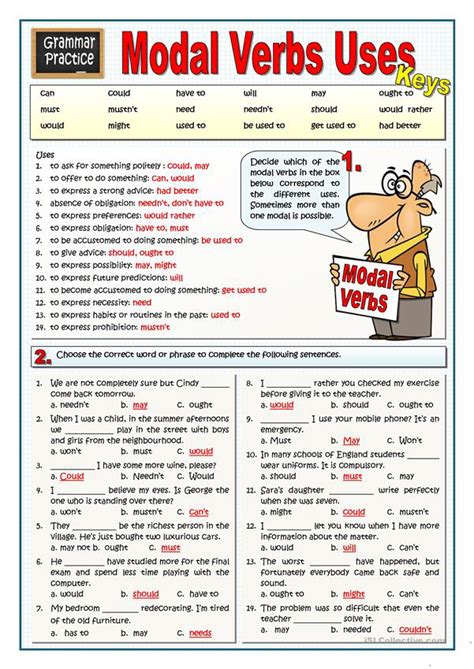 Modals Worksheet For Grade 9