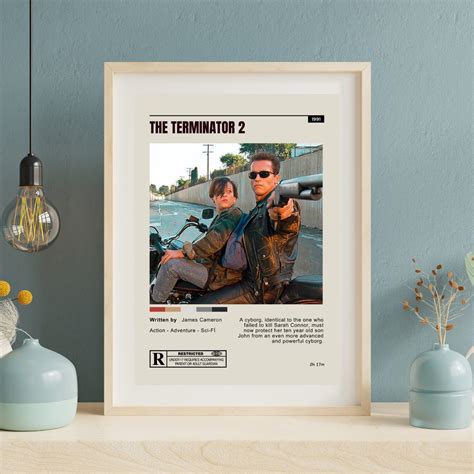 The Terminator 2 Poster James Cameron Minimal Movie Art Retro Movie Poster Digital Print