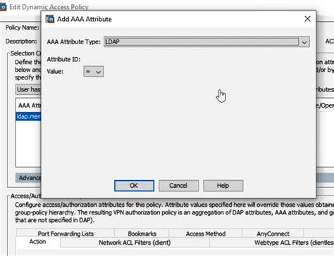 asdm not displaying options for radius ldap attributes in dap editor