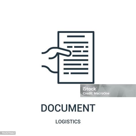 물류 컬렉션에서 문서 아이콘 벡터입니다 얇은 선 문서 개요 아이콘 벡터 일러스트 레이 션입니다 웹 및 모바일 앱 로고 인쇄 미디어에 사용할 선형 기호입니다 0명에 대한 스톡