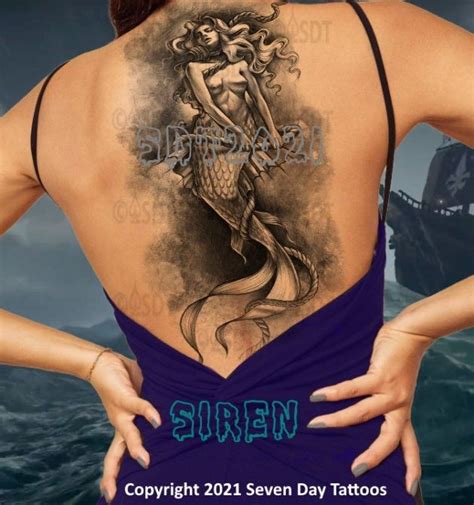 Siren Temporary Tattoo Tattoos Unique Tattoo Designs Tattoo Designs