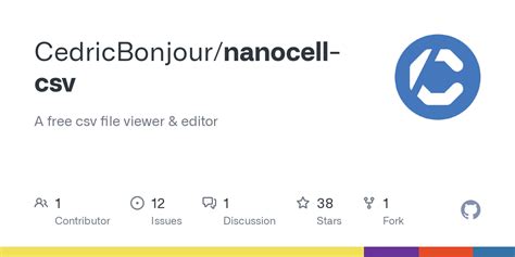 Github Cedricbonjournanocell Csv A Free Csv File Viewer And Editor
