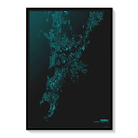 Mumbai Nolli Map Buy Premium Framed Art Prints Online India Dessine Art