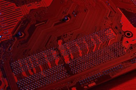 회로 기판 마더보드 배경에 컴퓨터 Cpu 프로세서 칩 클로즈업 빨강 파랑 조명 0명에 대한 스톡 사진 및 기타 이미지 0명