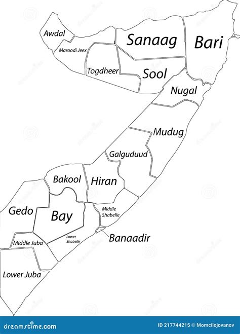White Blank Map Of Somalia Stock Vector Illustration Of Federal 217744215
