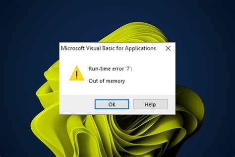 Runtime Error 7 Out Of Memory Fix