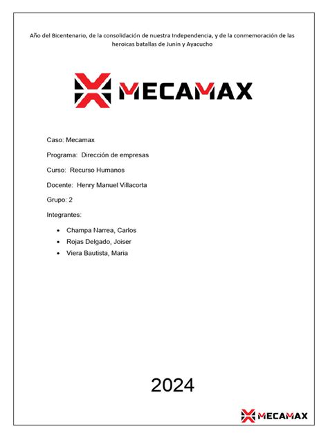 Caso Mecamax Definitivo Descargar Gratis Pdf Business Reclutamiento