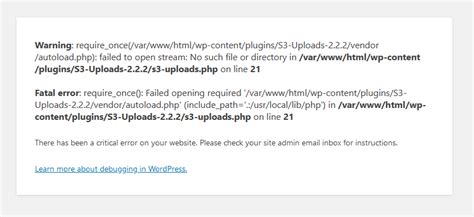 Critical Error After Activating The Plugin Issue 443 Humanmade S3