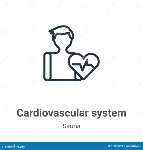 Cardiovascular System Outline Vector Icon Thin Line Black Cardiovascular System Icon Flat